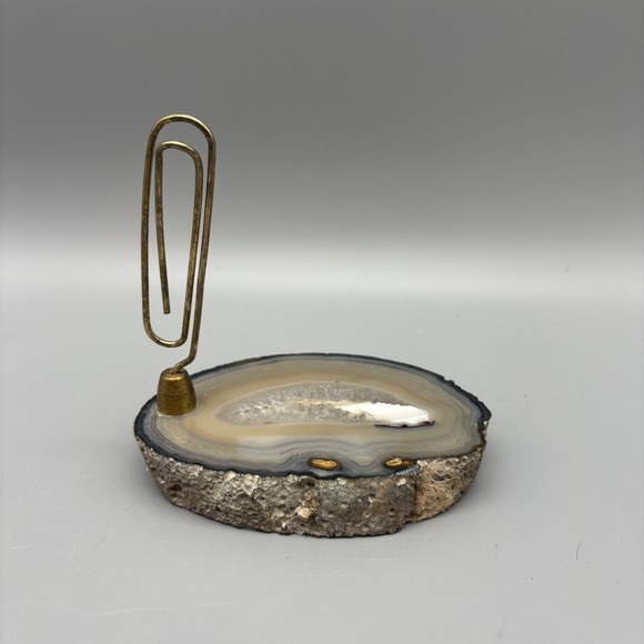 Office | Vintage Mid Century Modern Geostone Geode Paperweight Letter ...